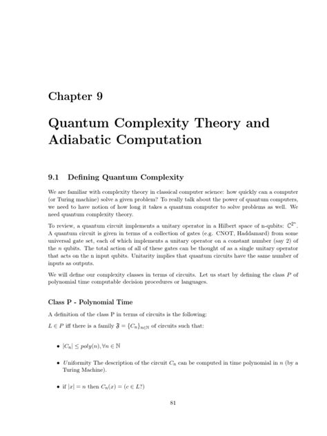 Quantum Complexity Theory And Adiabatic Computation Pdf Computational Complexity Theory