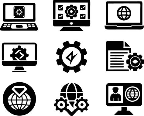 Set Of Programming Icon Illustration Computer Code Programming Software Technology