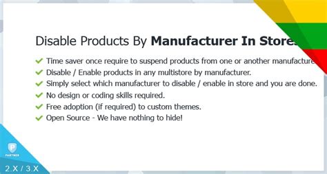 Opencart Enable Disable Products By Manufacturer In Stores