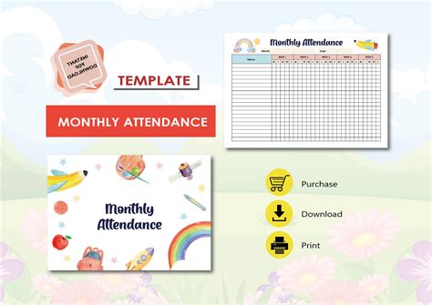 Monthly Printable Attendance Sheet For Preschoolers