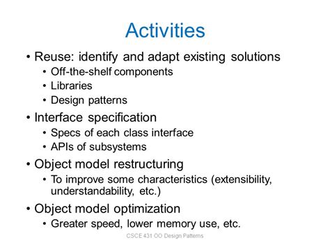 Csce 431 Object Oriented Design Patterns Ppt Download