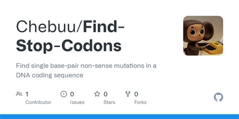 Github Chebuufind Stop Codons Find Single Base Pair Non Sense