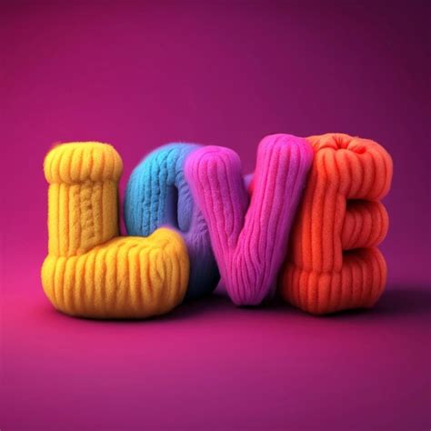 Premium Ai Image 3d Love Lettering