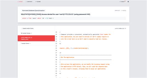 Laravel Sail How To Solve Sqlstate Hy000 1045 Access Denied For User