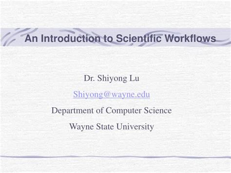 Ppt An Introduction To Scientific Workflows Powerpoint Presentation Free Download Id3375090