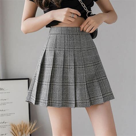 Plaid High Waist Pleated Mini School Skirt Cosmique Studio