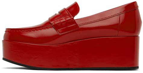 Comme Des Garçons Girl Red Platform Loafers Comme Des Garcons Girl