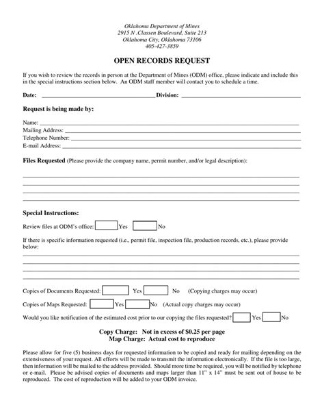Oklahoma Open Records Request Form Fill Out Sign Online And Download