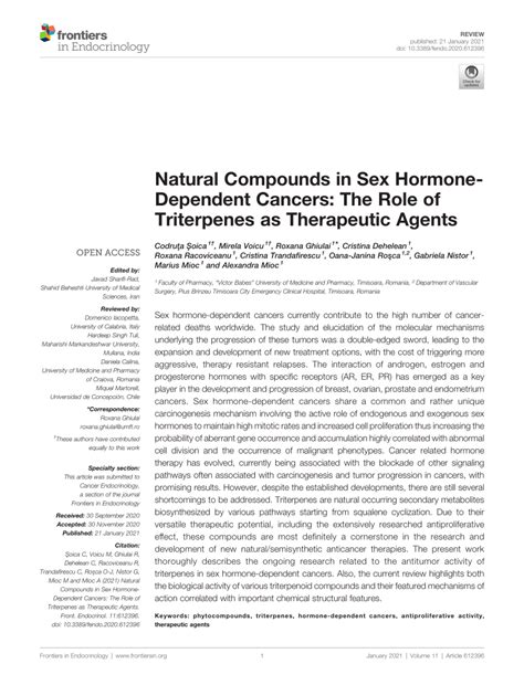 Pdf Natural Compounds In Sex Hormone Dependent Cancers The Role Of