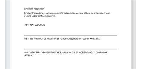 Solved Simulation Assignment I Simulate The Machine