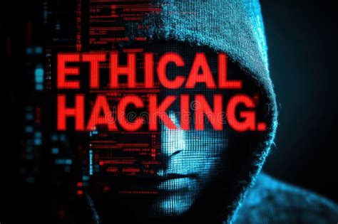 Ethical Hacking Concept With Faceless Hooded Male Person Computer
