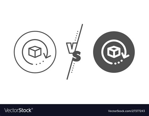 Return Package Line Icon Delivery Parcel Sign Vector Image