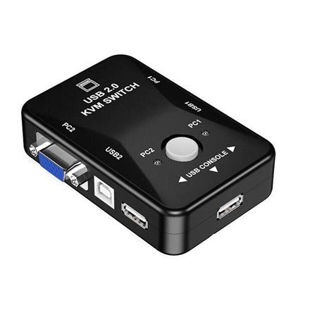 Goal Port USB KVM VGA SVGA Switch KVM Extender Switcher Box With Control Button For PC