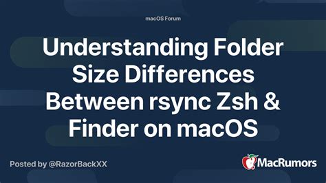 Understanding Folder Size Differences Between Rsync Zsh And Finder On