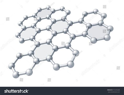 Graphene Molecule Structure Fragment Schematic Model Stock Illustration