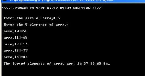 C Programs Blog C Program To Sort An Array Using Function