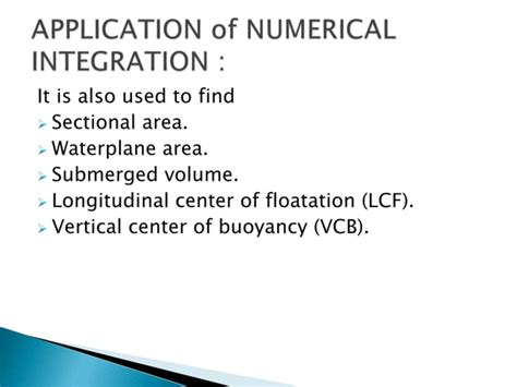 Numerical Integration And Its Applications Pptx Physics Science