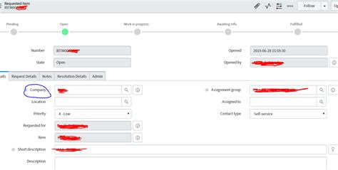 solved company field is not auto populating in the sctask