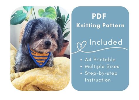 Dog Bandana Knitting Pattern Pdf By Wonnieandbennie Etsy