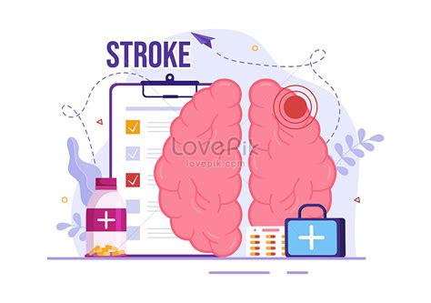 인간의 뇌 뇌졸중 그림 일러스트 무료 다운로드 Lovepik