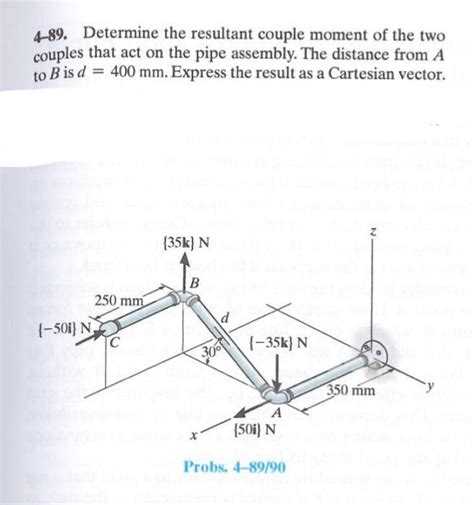 Solved 4 89 Determine The Resultant Couple Moment Of The