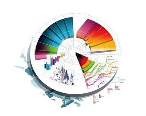 Data Visualization Chart Diagram Colorful Illustration With White Background Stock Illustration