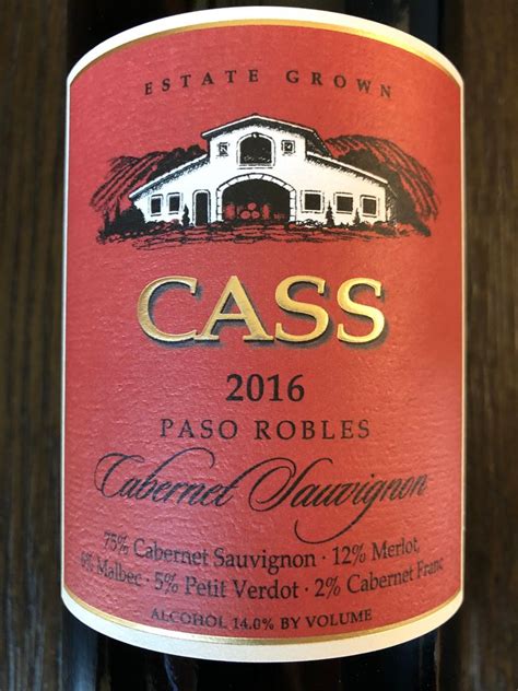 2016 Cass Cabernet Sauvignon Usa California Central Coast Paso