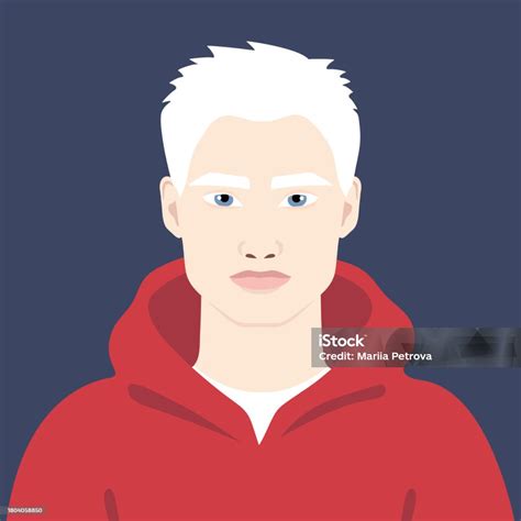 Beautiful Albino Man Portrait Avatar Of A Young Man With Albinism