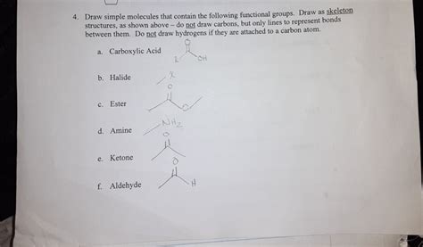 solved 4 draw simple molecules that contain the following
