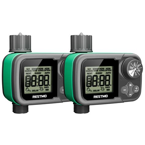 Restmo 2 Pack Sprinkler Timer Ball Valve Water Timer For Garden Hose Automatic Control Manual