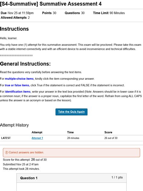 S4 Summative Summative Assessment 4 1tsy2324 Ged0043 Tw42 23