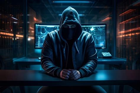 Hacker In Dark Room Internet Crime Concept Generative Ai Premium Ai Generated Image