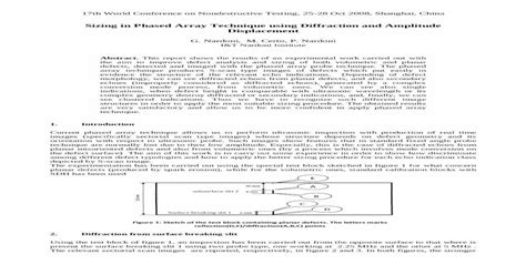 pdf sizing in phased array technique using diffraction … · determine