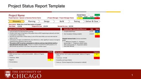Pmo Monthly Status Report Template For Project Manager Pptx