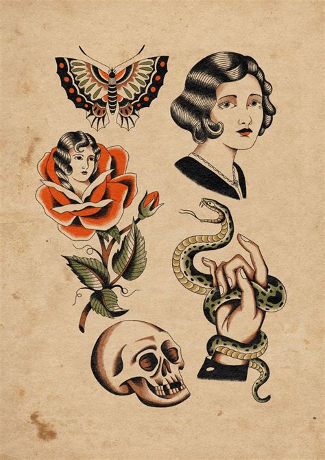 Available Tattoo Flash Filip Vlad Vintage Tattoo Design Vintage
