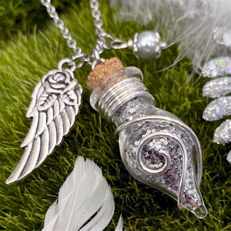 Engelsschmuck Ohrringe Und Phiole Mit Engelsstaub Glücksbringer Talisman Amulett