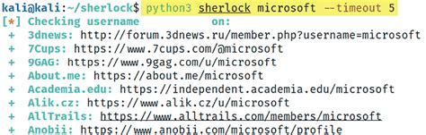 Использование Sherlock для автоматизации Osint на Kali Linux