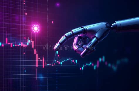 Robotic Hand Analyzing Stock Market Data Ai Financial Technology