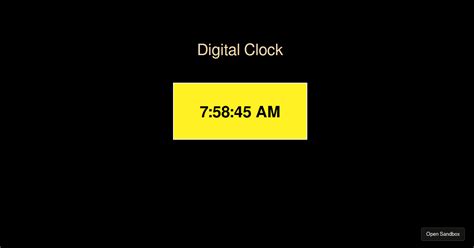 Digital Clock React Codesandbox
