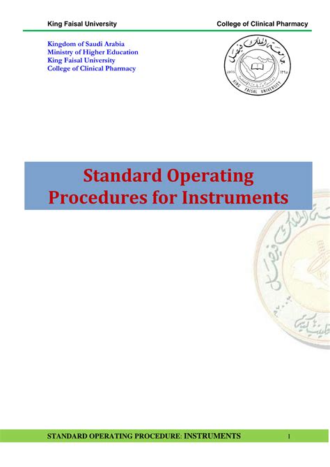 SOLUTION: Standard operating procedures for instruments study guide - Studypool