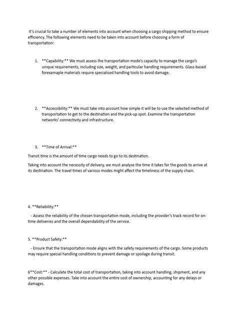 assignment transportation download free pdf transport cargo