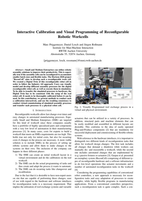 pdf interactive calibration and visual programming of reconfigurable