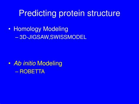 Ppt Predicting Protein Properties And Structure Powerpoint Presentation Id3756615