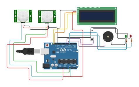 Circuit Design Menghitung Pengunjung Tinkercad