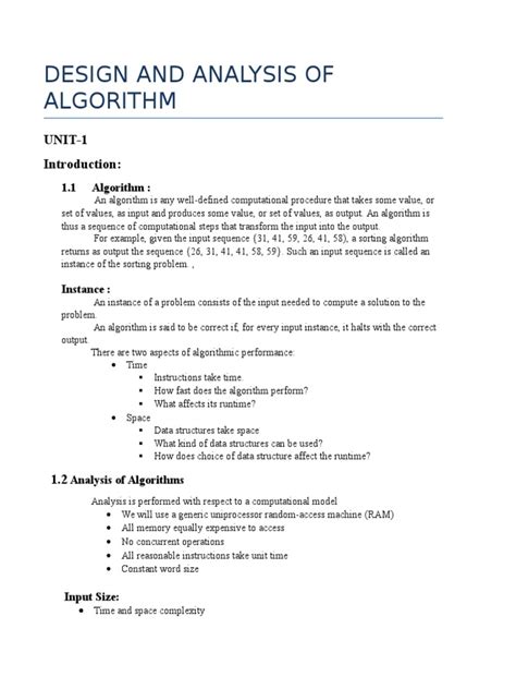 Design And Analysis Of Algorithm Pdf Algorithms And Data Structures Discrete Mathematics
