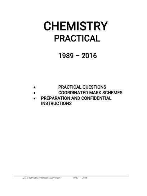 Chemistry Practical Study Pack From 1989 2016 With Anwers Pdf