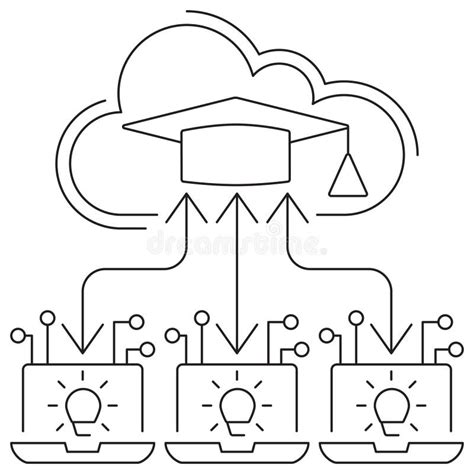 Distributed Learning Icon Stock Vector Illustration Of Learning