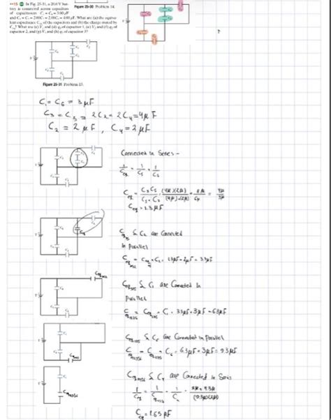 Solved C1 C6 3μF C3 C5 2C2 2C4 4μF C2 2μF C4 2μF Comeded in Chegg com