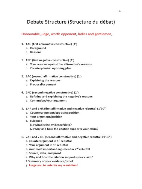 Debate Structure Pdf