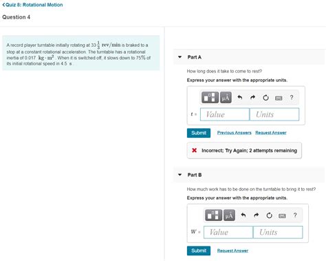 Solved A Record Player Turntable Initially Rotating At 33